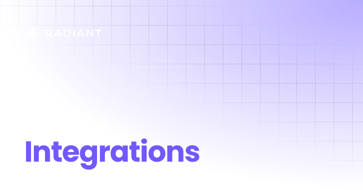 Integrations | Radiant Docs